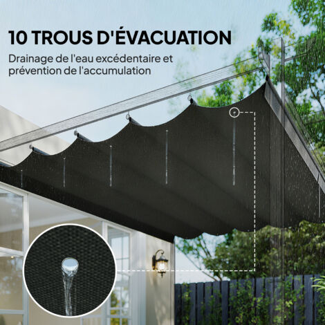 Bâche de toit pour pergola 4x3 m toile imperméable ombrage terrasse ...
