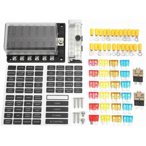 Boîte à fusibles 12 circuits LED 100A pour camping-car et yacht ...