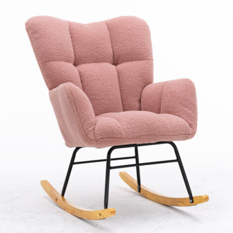 Rocking chair design vintage fauteuil relaxant à bascule bouclée ...