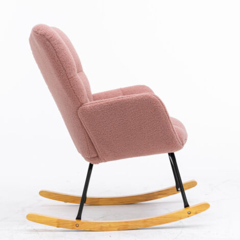 Rocking chair design vintage fauteuil relaxant à bascule bouclée ...