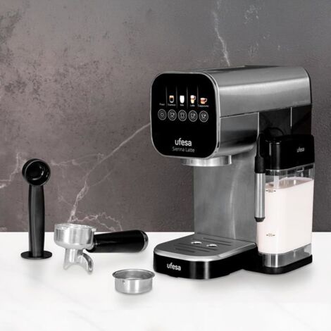 Máquina de espresso - UFESA - Sienna Latte - 20 bares - Pantalla táctil ...