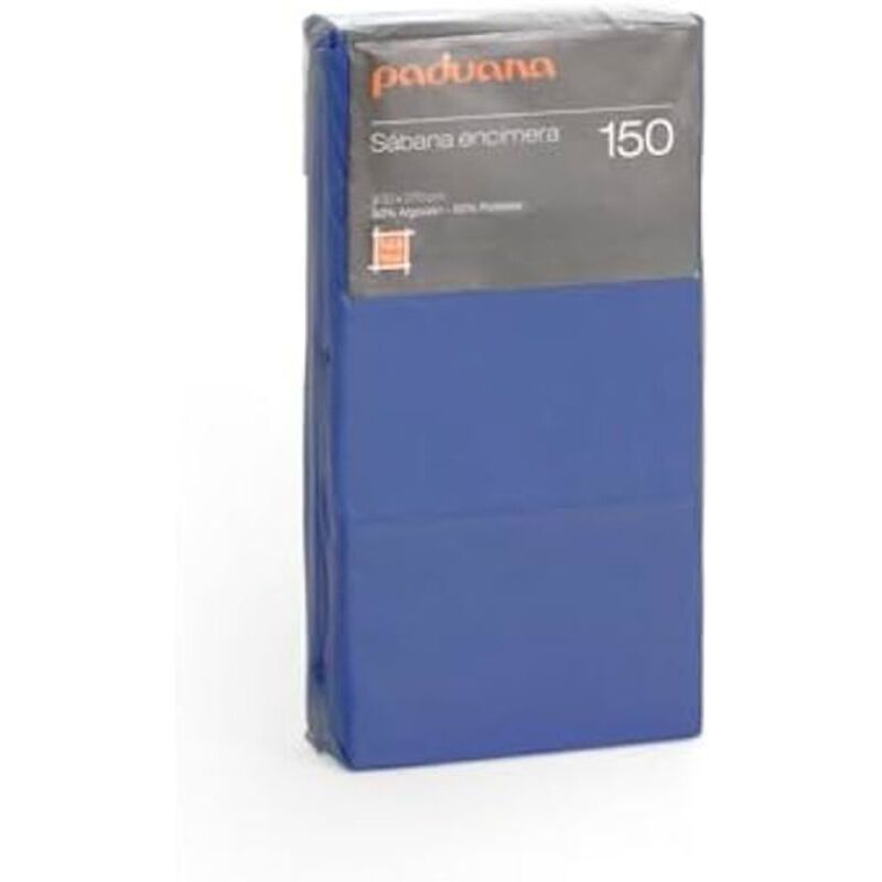 Flat sheet - PADUANA - Dark blue - 180 x 270 cm - Washable - Solid color