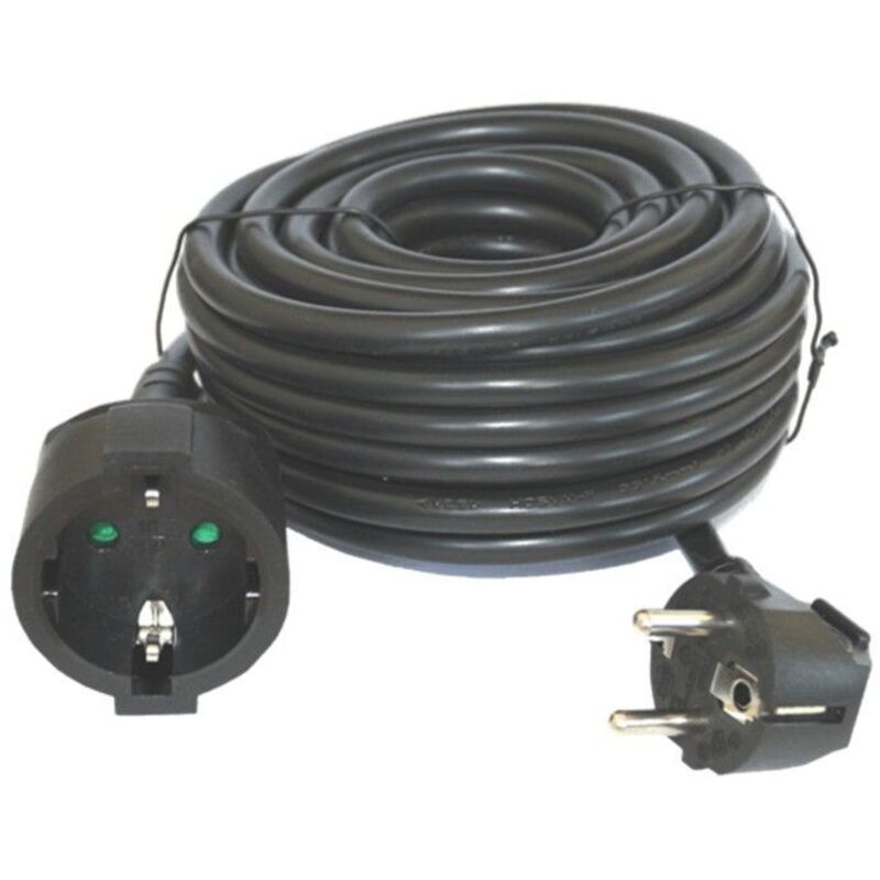 Silver electric extension cord 3m - 3x 1.5mm - 250v - 16a - 3,500w black