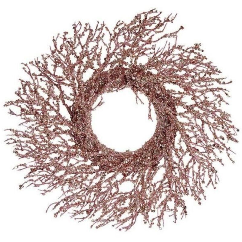 Christmas Wreath - Rose Gold - Plastic - 50 x 10 x 50 cm - Indoor ...