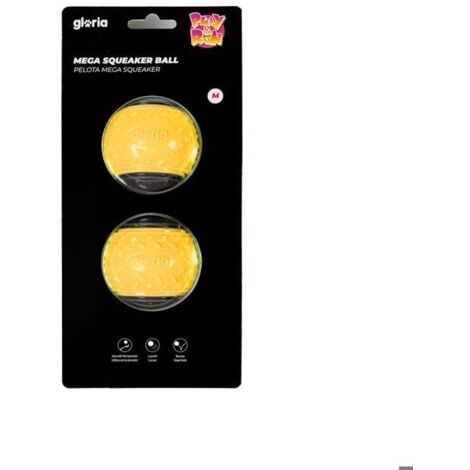Dog Toy - GLORIA - PLAY AND RUN Ball - Yellow - TPR - Size M - 6.35 cm