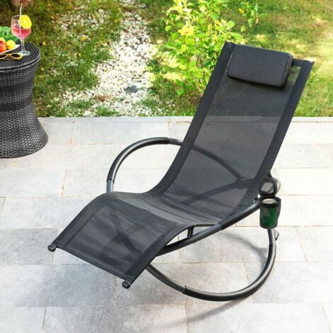 Folding Rocking Lounge Chair - InnovaGoods - Rockorb - Ergonomic - Black