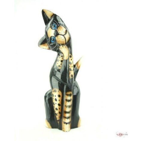 Cat Scratching Post - Woody Model - Solid Wood - 30 cm - Indoor - Black