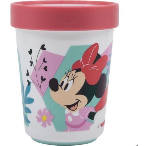 Cup - TATAWAY - Disney Minnie - Pink Plastic - 260 ml - Non-Slip Base