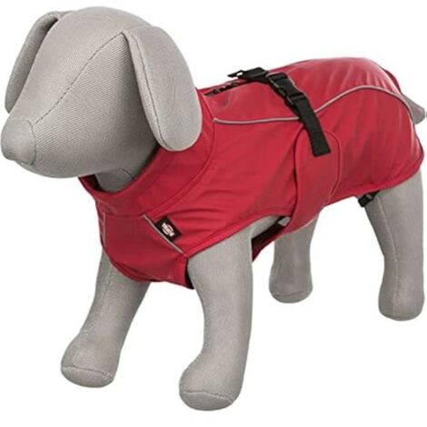 Dog Raincoat - TRIXIE - Vimy - Red - Size S - Wind Resistant - Reflective