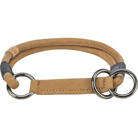 Semi-choke collar - Trixie - Be Nordic - Leather - Brown - For medium dog
