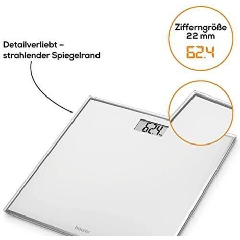 Bathroom scale - BEURER - GS 120 - Compact glass - Capacity 150 kg ...