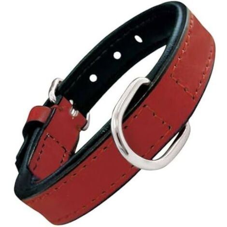 Padded leather collar - GLORIA - Model with fur - Adjustable - D-ring ...