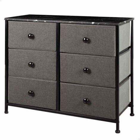 Versatile chest of drawers 6 drawers - AKTIVE - 80x30x62 cm - Gray ...
