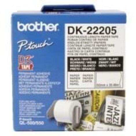 Label paper roll - BROTHER - 62 mm x 30.48 m - White - Import Germany
