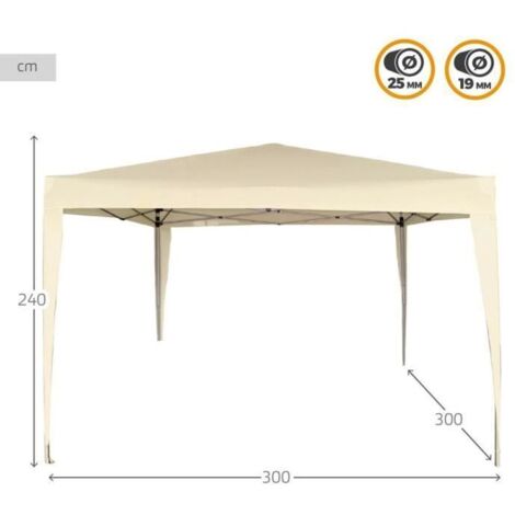 Gazebo - Active - 300 x 240 x 300 cm - Cream Steel - Sun and Rain ...