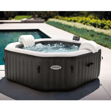 Aufblasbares Spa INTEX - Karbon - 201 x 71 cm - 4 Plätze - Oktogonal ...