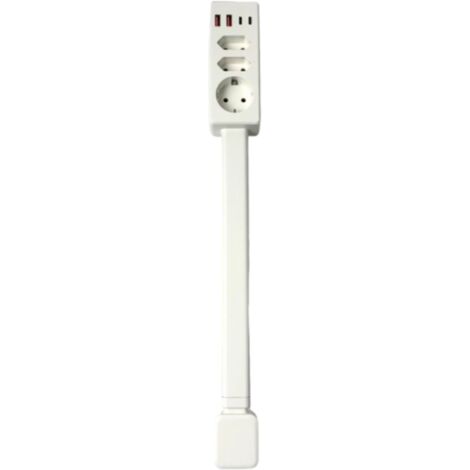 Multiprise rétractable 20W charge rapide ports USB-A USB-C 3 prises ...