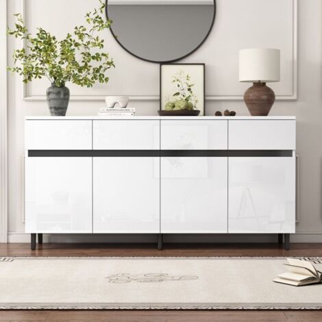 Buffet de cocina - 160 x 40 x 68 cm - 4 cajones y 4 puertas - estantes ...