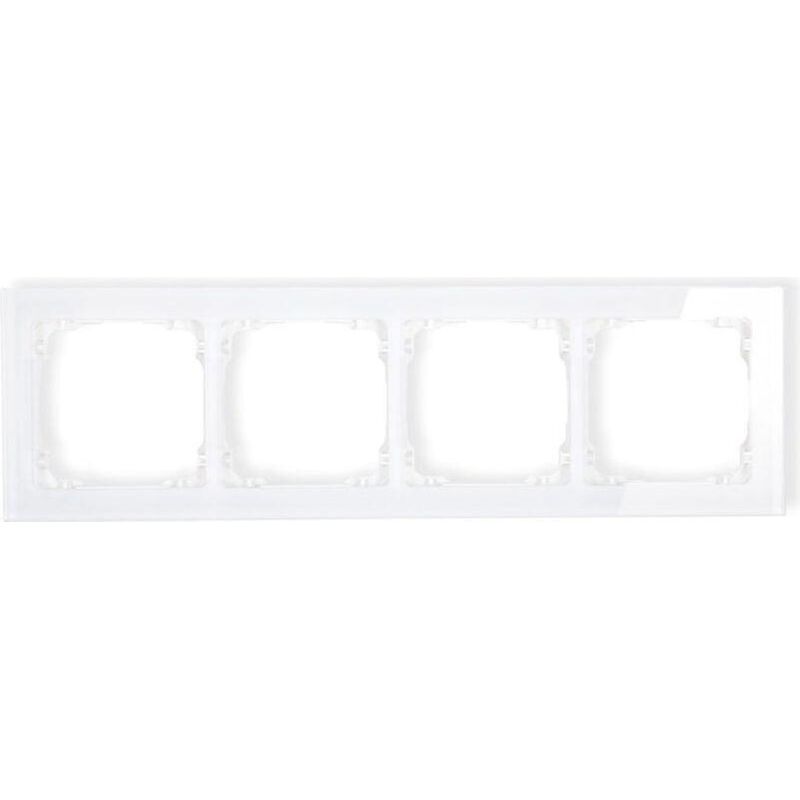 Karlik Universeller 4-fach Rahmen Weiß Glas-Effect