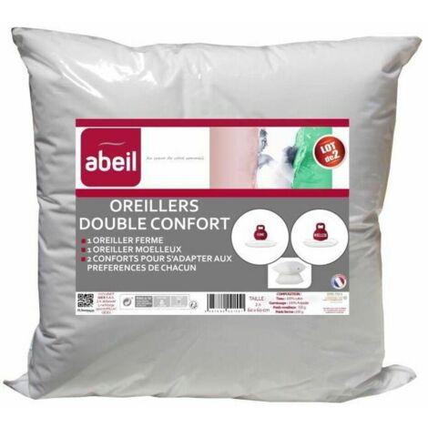 abeil DOUBLE CONFORT Kopfkissen weiß 60x60 cm 2er Set