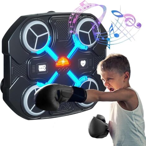 Machine de boxe musicale noire, équipement de boxe musicale mural avec ...