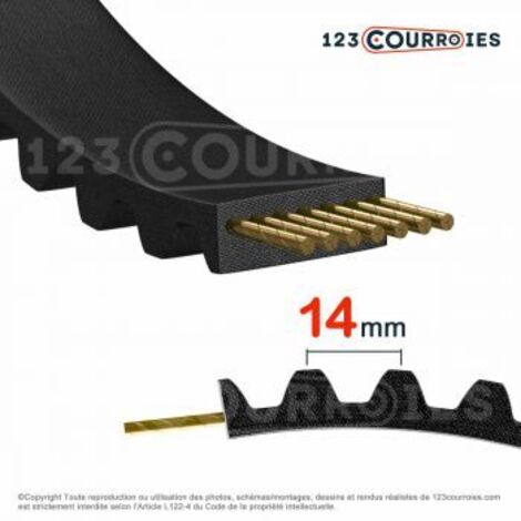 Courroie de transmission 1806-S14M80 pour convoyeur et broyeur ...