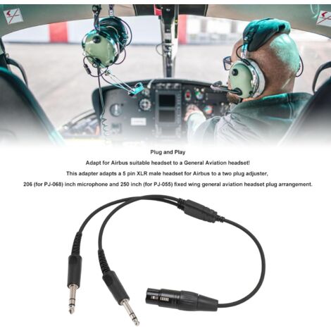 Adaptateur de Casque D'aviation XLR vers GA à Double Fiche - Adaptateur de