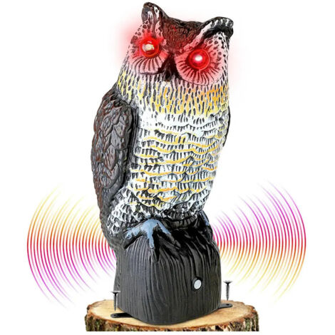 Répulsif anti-oiseaux hibou rotatif pour toiture et grand balcon ...