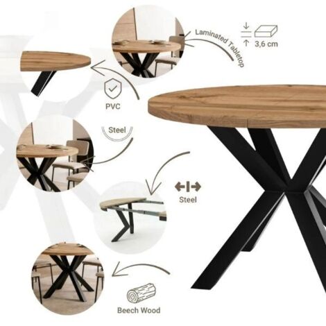 Table extensible pour petit espace salle à manger ronde bois wotan ...