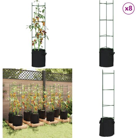 Tutores para tomates con bolsa 8 uds de acero y PP 154 cm - Soporte ...