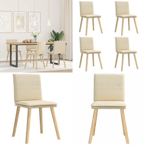 Sillas de comedor 4 unidades tela color crema - Sillas de comedor crema ...
