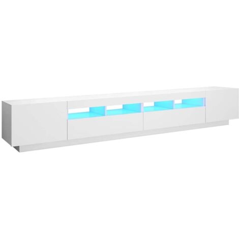 Mueble para TV con luces LED blanco 260x35x40 cm - Mueble para TV - Luz ...