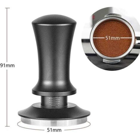 (51 mm, Negro) Prensador de café en espiral, prensador de espresso con ...