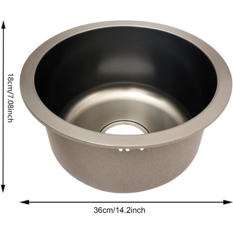 Round Counter Top Sink Inset Kitchen Sink Stainless Steel Hand Wash ...