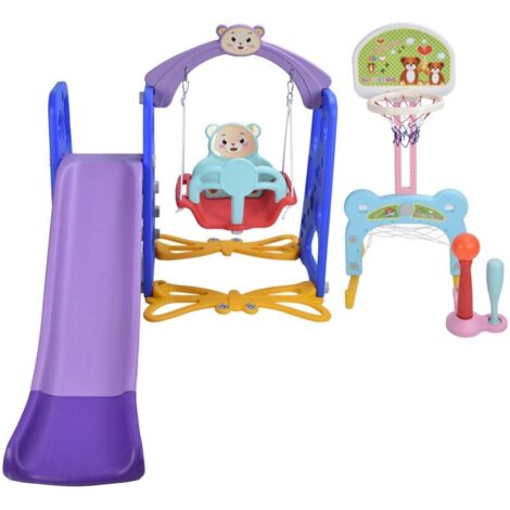 Toboggan enfant 5 en 1 bleu structure de jeux sécurisée maternelle ...