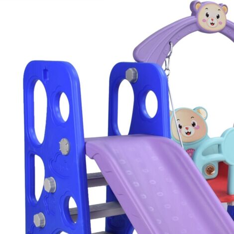Toboggan enfant 5 en 1 bleu structure de jeux sécurisée maternelle ...