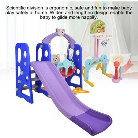 Toboggan enfant 5 en 1 bleu structure de jeux sécurisée maternelle ...