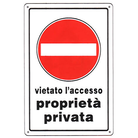 Cartello Proprieta' Privata 20X 30 Plastica