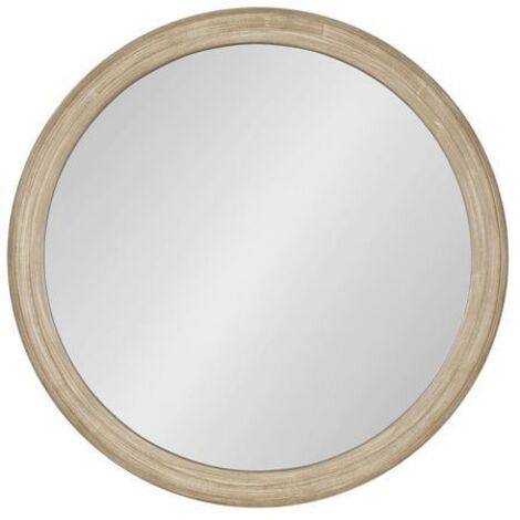 Miroir mural rond MATCHA beige 60 cm pour illuminer un salon sombre ...