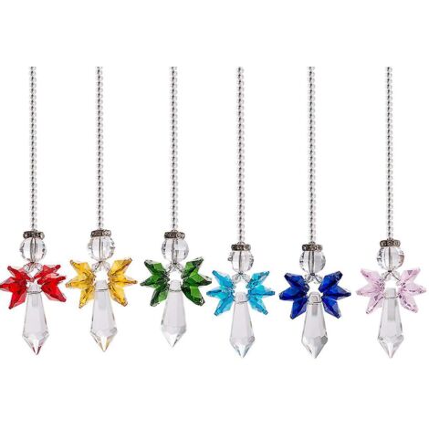 pieces Crystal Rainbow Sun Catcher Hanging Guardian Angel Glass Pendant ...