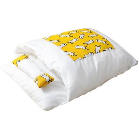 Sac de couchage chat chauffant et lavable lit douillet jaune ocre ...