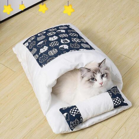 Sac de couchage chat chauffant et lavable lit douillet jaune ocre ...