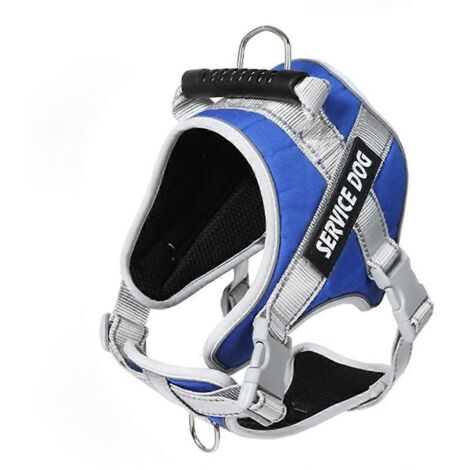 Harnais anti-traction grand chien avec laisse réfléchissante XL Bleu ...