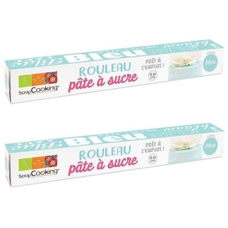 2 rouleaux de pâte à sucre bleu Ø 36 cm
