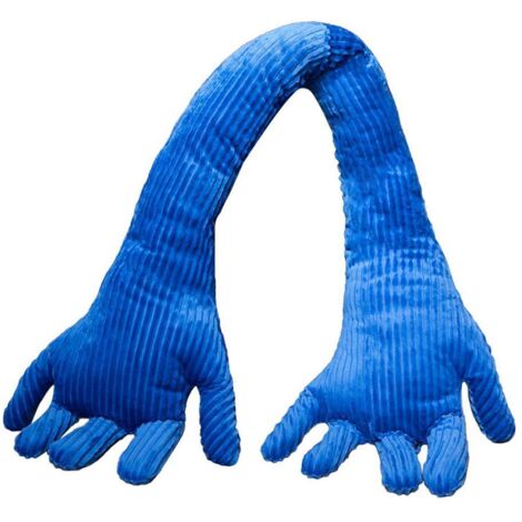 Blue Hand Shape Plush Pillows Long Strip Palm Cushion for Home Travel ...
