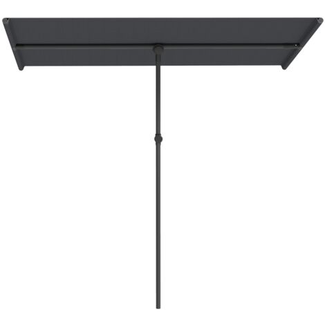 Parasol de jardin en polyester gris foncé avec mât en aluminium ...