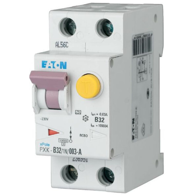 Eaton Combiné interrupteur FI/LS, 32 A, 30 mA, Caractéristique de ...