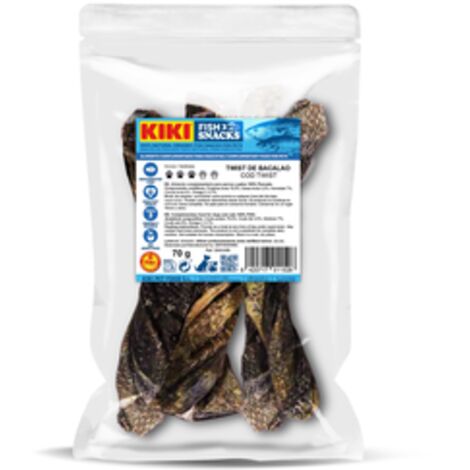 Kiki Fish Snack - Snack de Twist Piel de Bacalao - 70 g