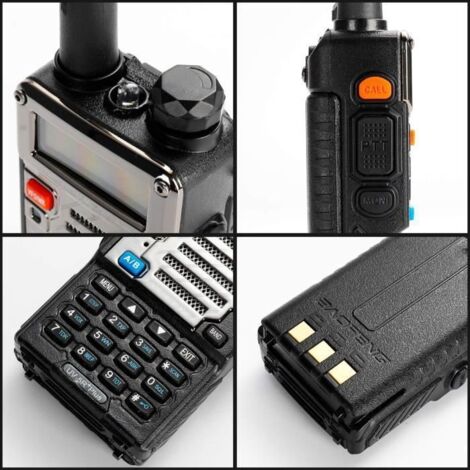 Talkie-Walkie Baofeng UV-5R Plus - Radio VHF/UHF 2 m/70 cm - Noir