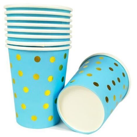 Vaisselle jetable anniversaire en carton bleu pour eviter la vaisselle